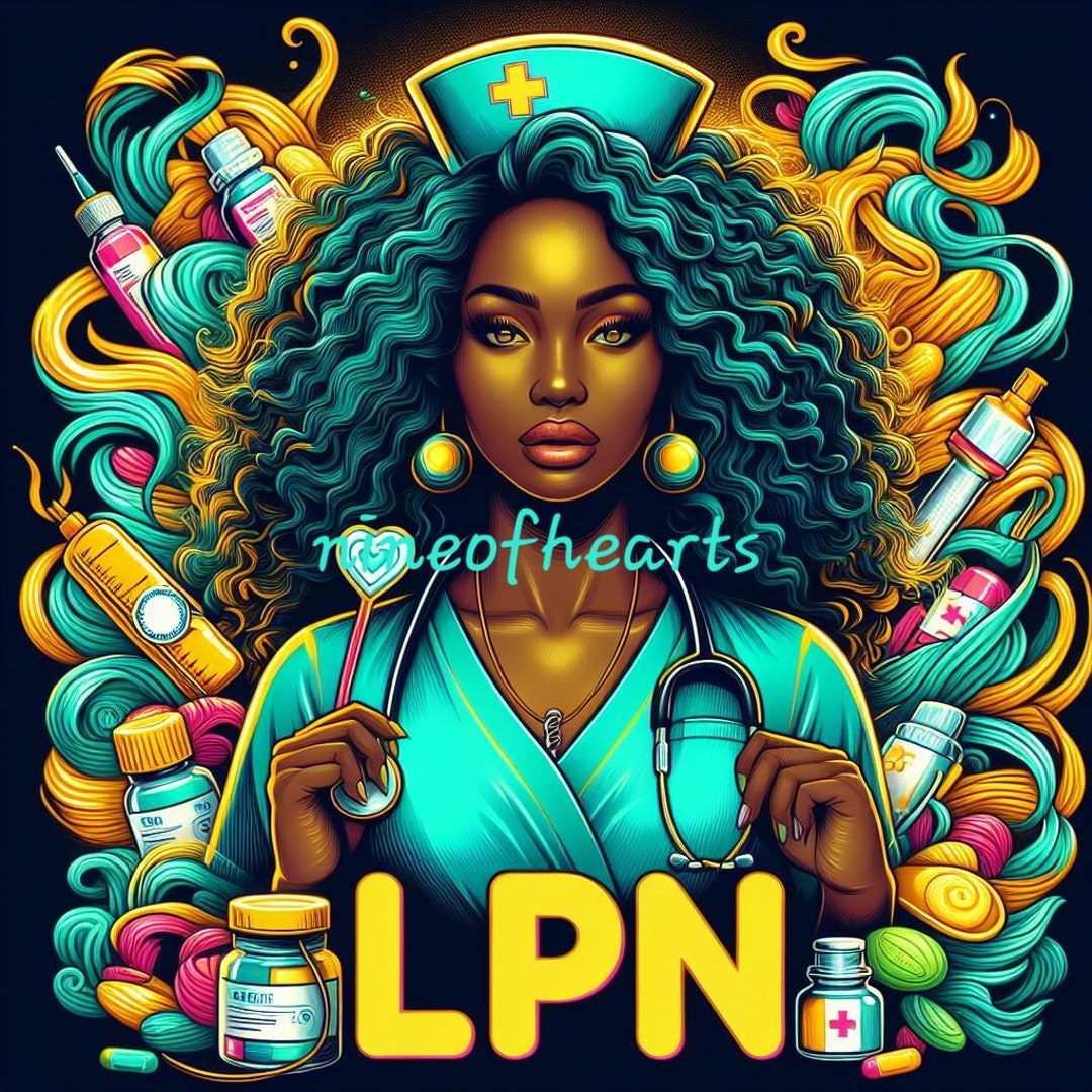 African Women LPN, Nurse, Digital File, Jpeg, African American Nurse ...