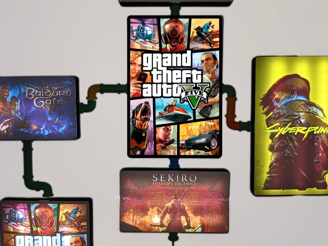 GTA 5 LED Lightbox Gaming Room Sign Gaming Poster Lighting Wall Decor ...