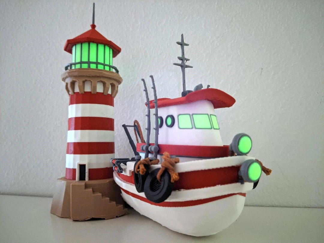 Dredge Video Game Boat and Lighthouse! - Etsy