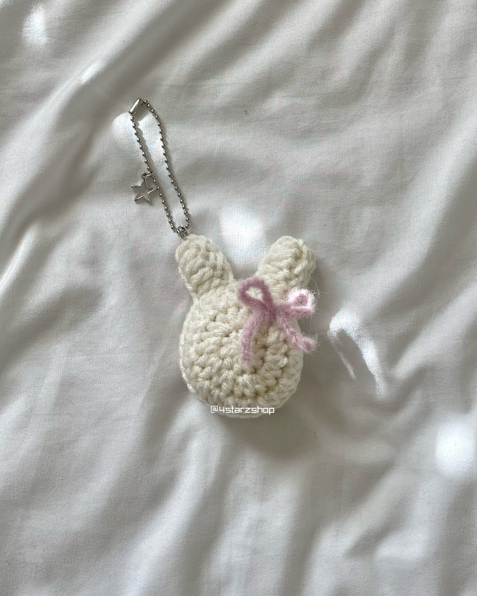 Crochet Coquette Bow Bunny Plushie Keychain - Etsy