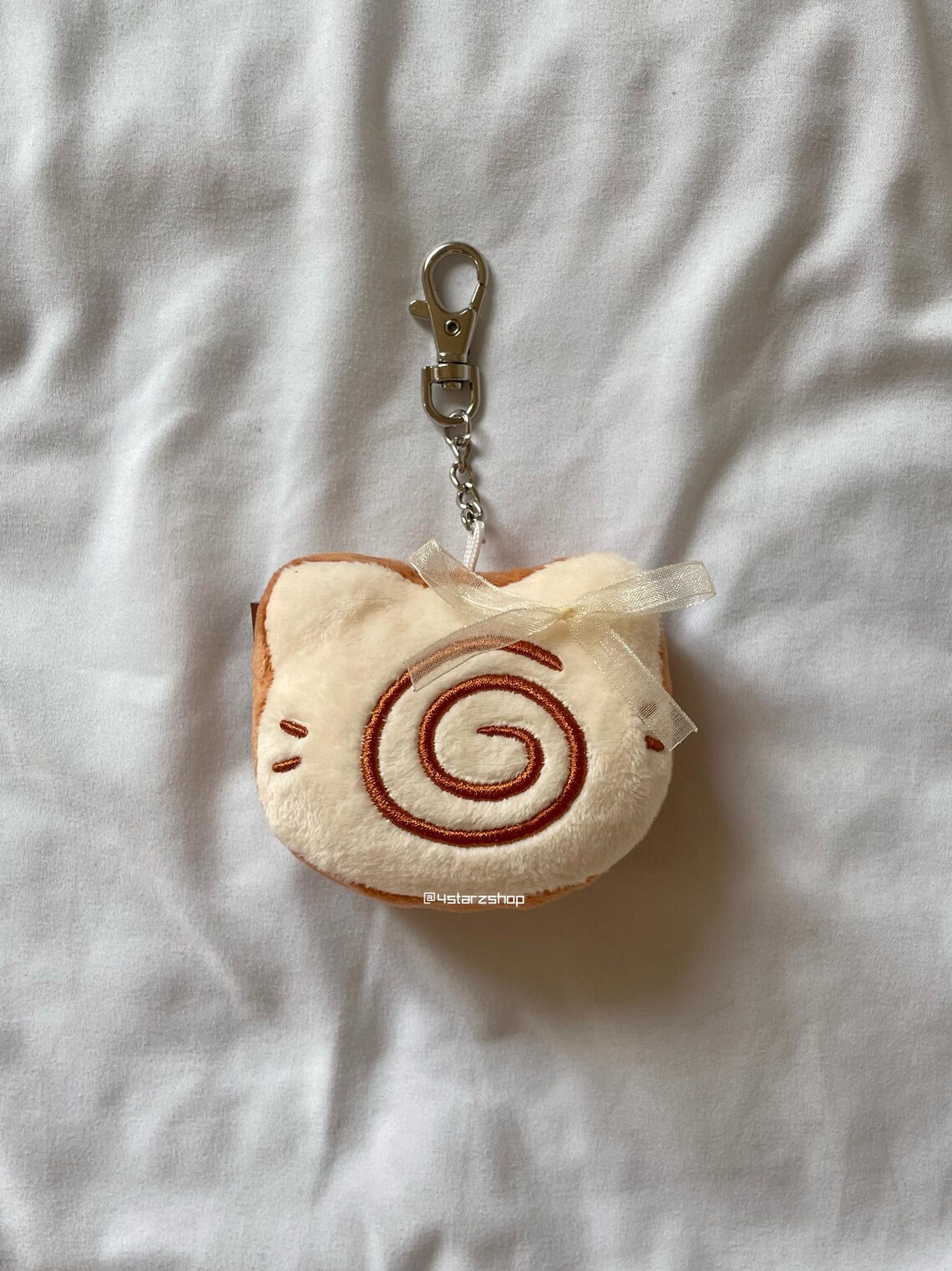Swirl Kitty Bread Plushie Keychain - Etsy