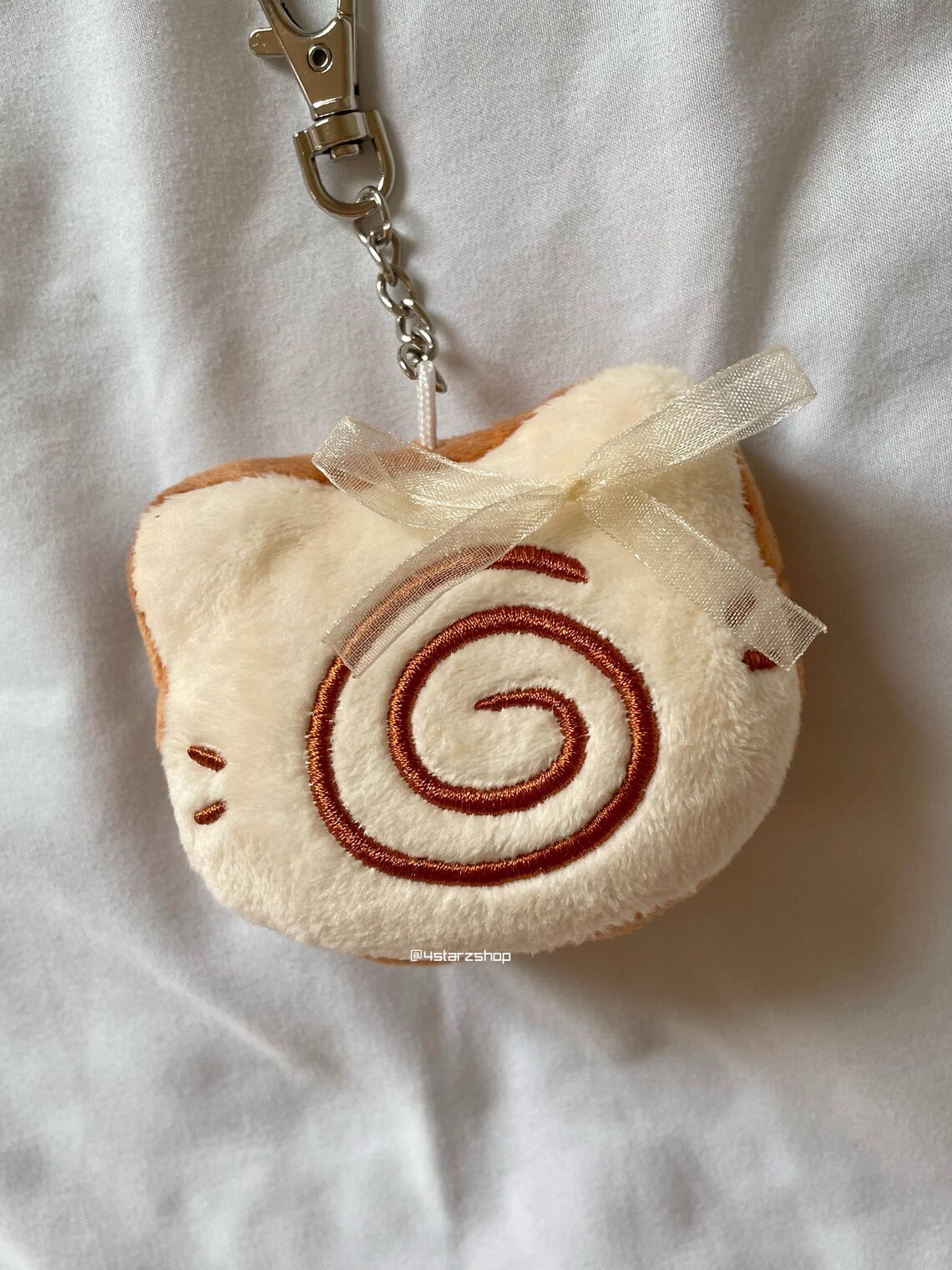 Swirl Kitty Bread Plushie Keychain - Etsy