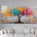 Triple Tree of Life Glass Wall Art, Colorful Tempered Glass Decor ...