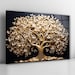 Gold Tree of Life Glass Wall Art, Elegant Golden Tree Tempered Glass ...