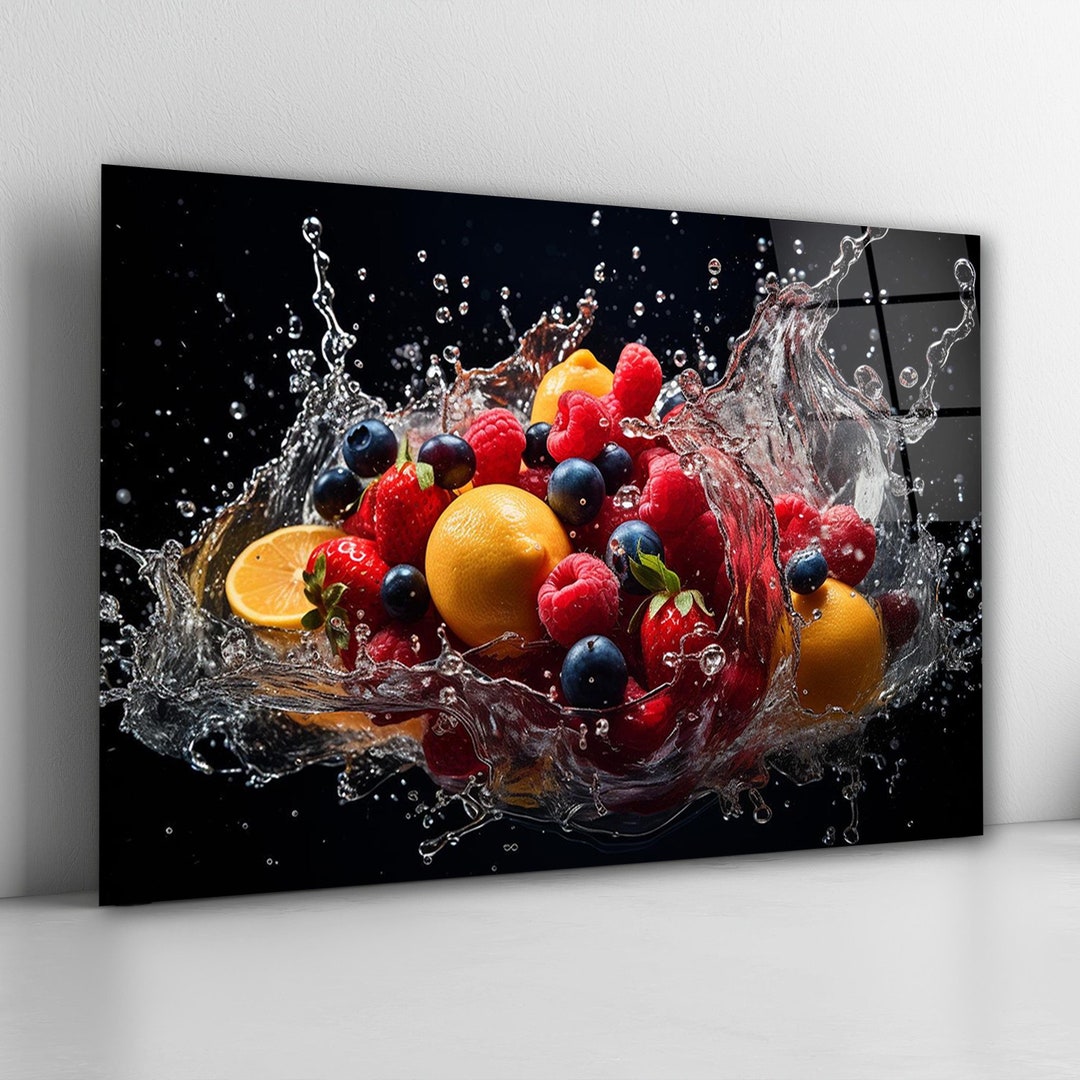Tempered Glass Fruits Backsplash, Behind Stove Backsplash, Fruit ...