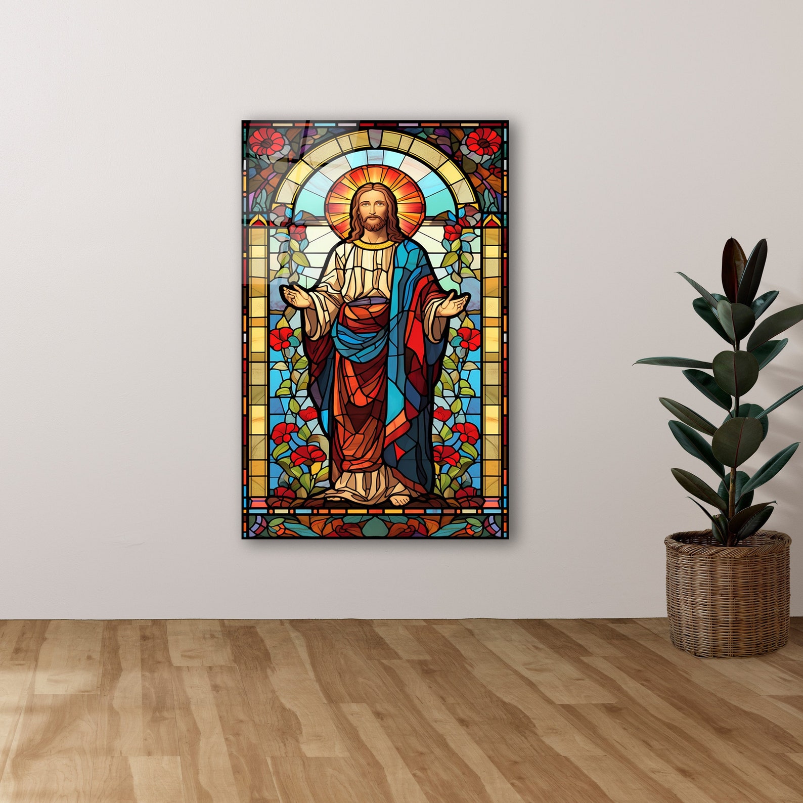 Holy Communion Stained Glass Wall Art, Jesus Christ Tempered Glass ...