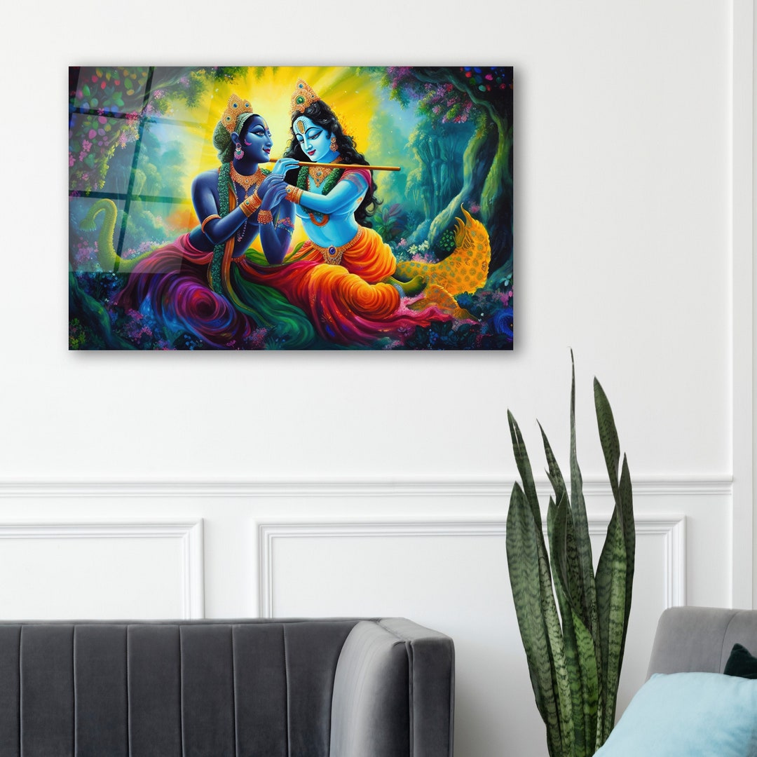 Hindu Gods Glass Wall Art, Hindu Deities Tempered Glass Wall Decor ...