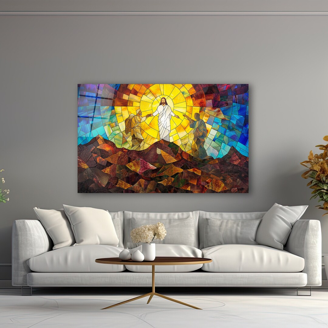 Transfiguration of Jesus Stained Glass Effect Wall Art, Jesus Christ ...