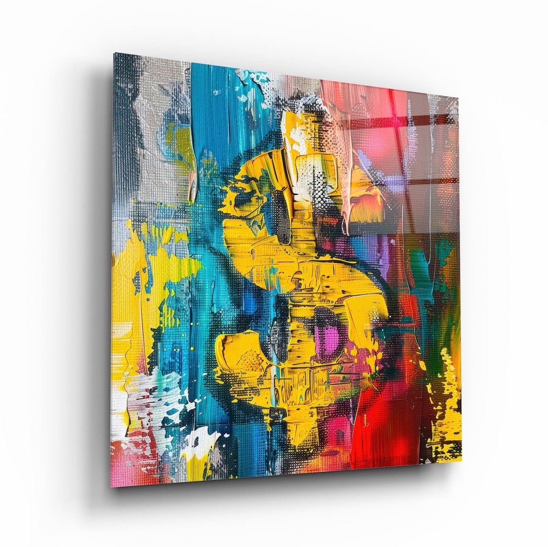 Dollar Sign Glass Wall Art, Abstract Money Tempered Glass Wall Decor ...