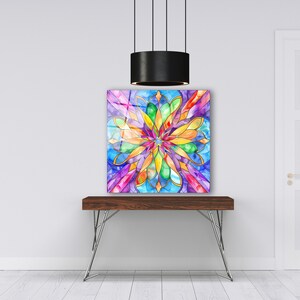 Colorful Stained Glass Effect Wall Art, Tempered Glass Wall Decor ...