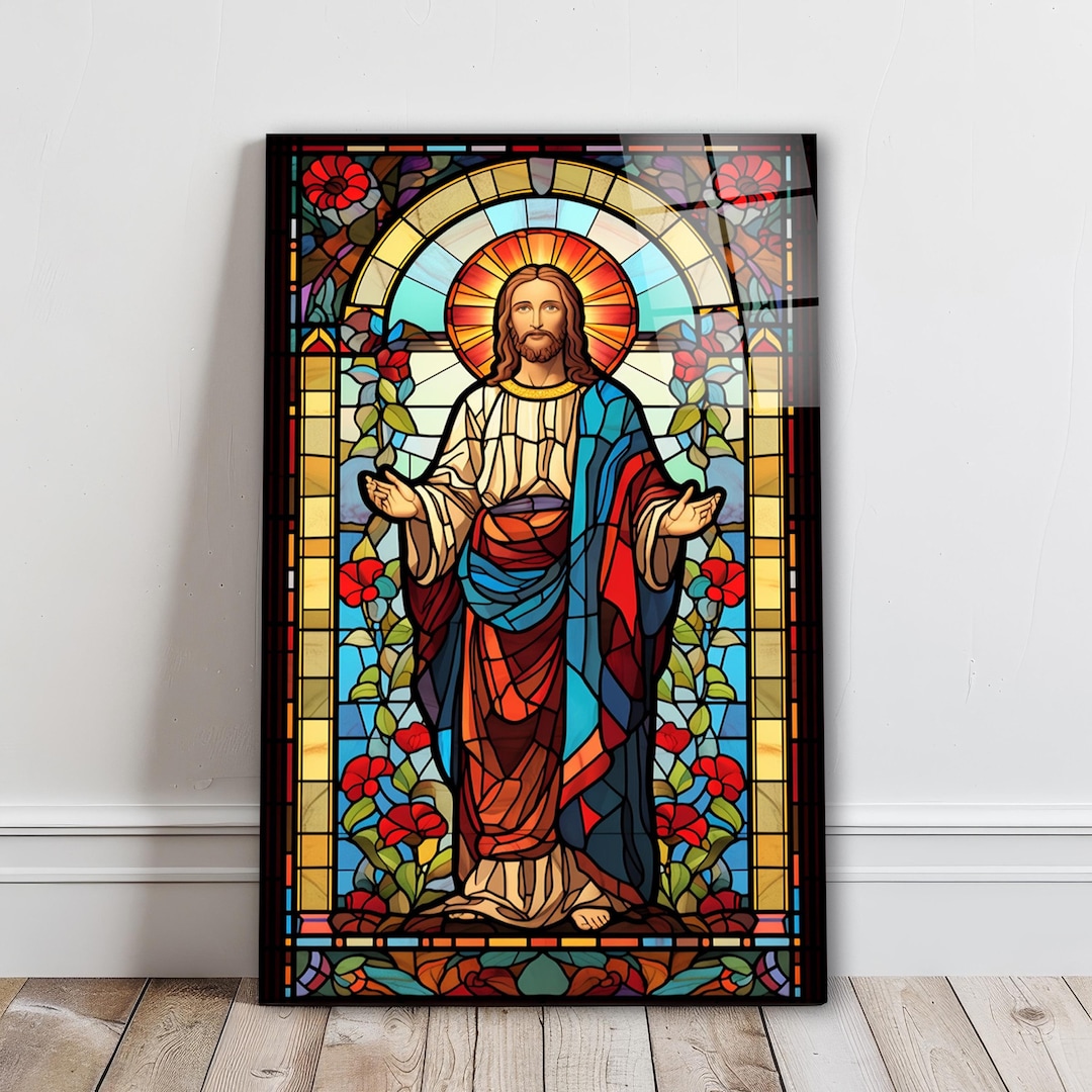 Holy Communion Stained Glass Wall Art, Jesus Christ Tempered Glass ...