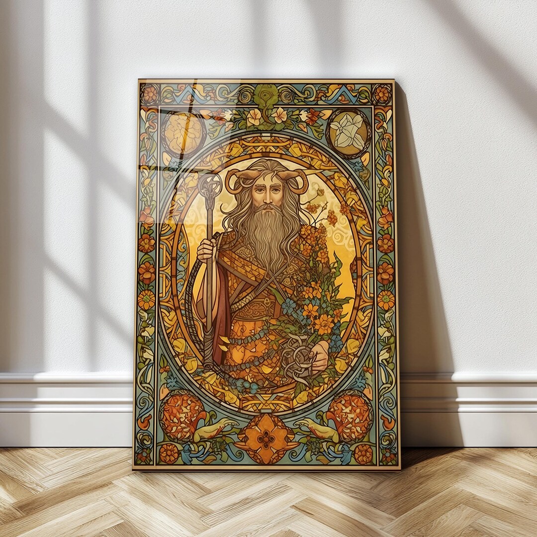 Frey Glass Wall Art, Norse God Freyr Tempered Glass Decor, Bedroom Wall ...