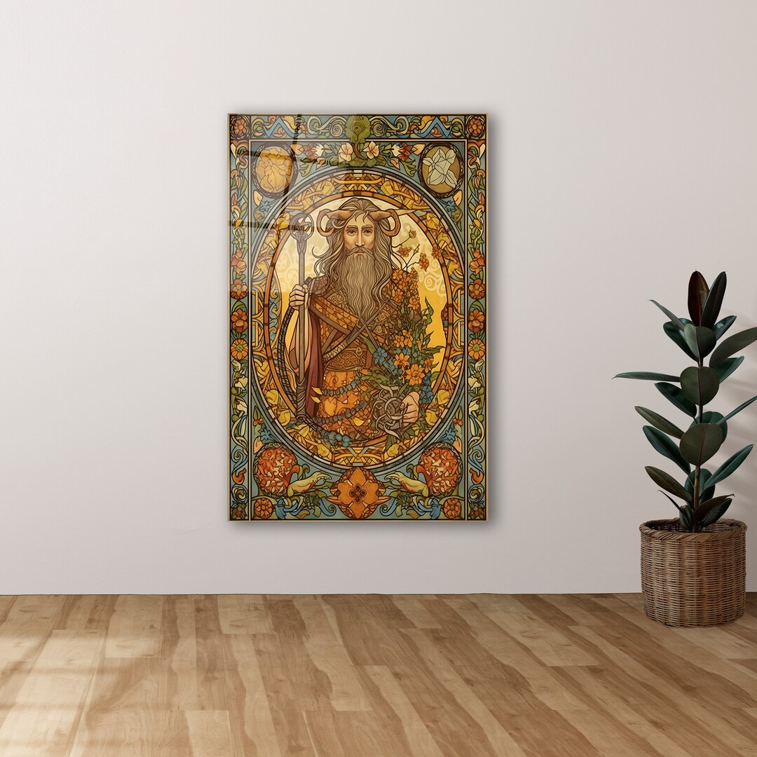 Frey Glass Wall Art, Norse God Freyr Tempered Glass Wall Decor, Gifts ...