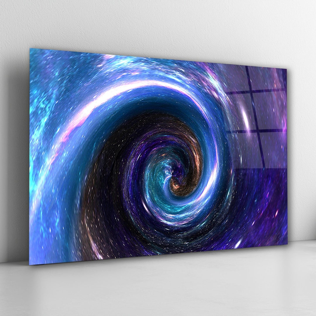 Space Vortex Tempered Glass Wall Art, Galaxy Wormhole Glass Wall Decor ...
