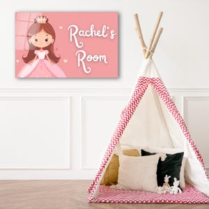 Personalized Princess Room Sign, Custom Girl Name Tempered Glass Wall ...