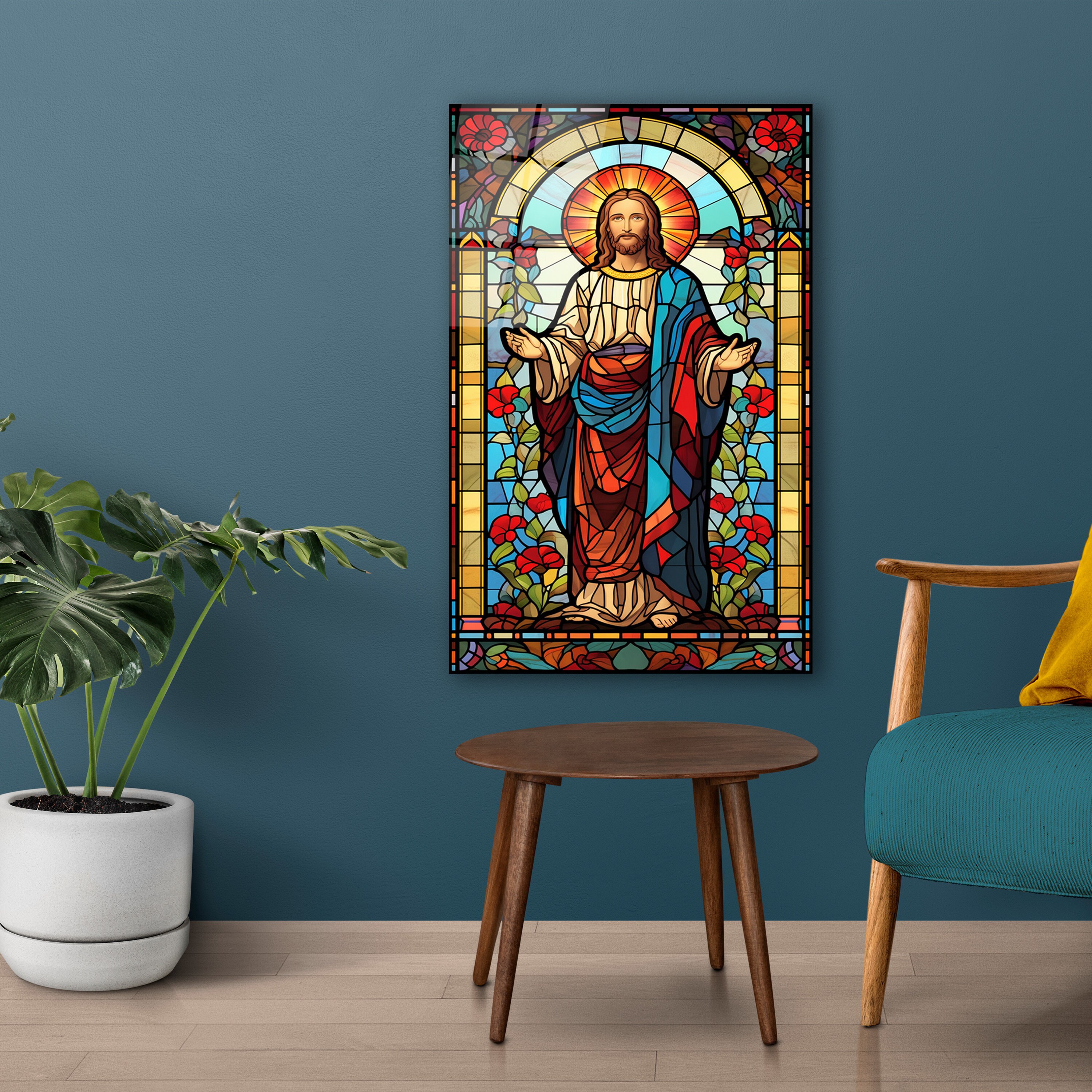 Holy Communion Stained Glass Wall Art, Jesus Christ Tempered Glass ...