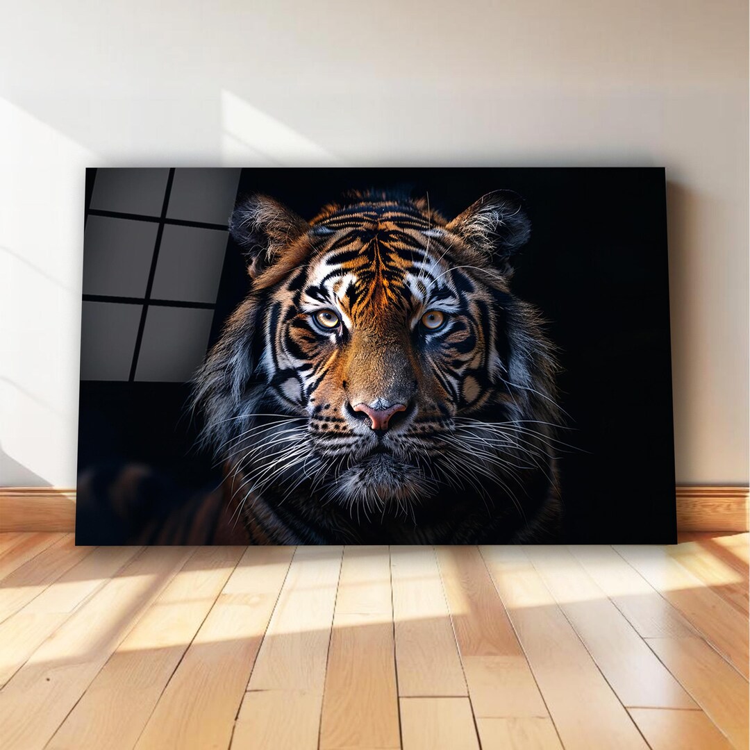 Majestic Tiger Glass Wall Art, Tiger Tempered Glass Decor, Bedroom Art ...