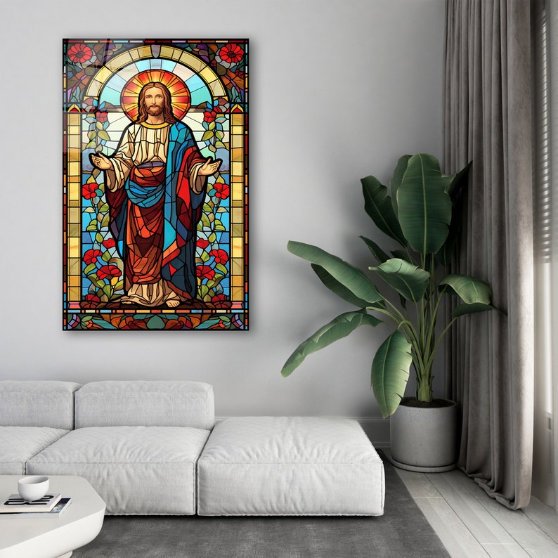 Holy Communion Stained Glass Wall Art, Jesus Christ Tempered Glass ...