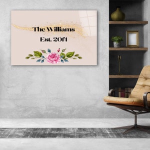 Tempered Glass Personalized Family Name Sign, Glass Custom Name Sign ...