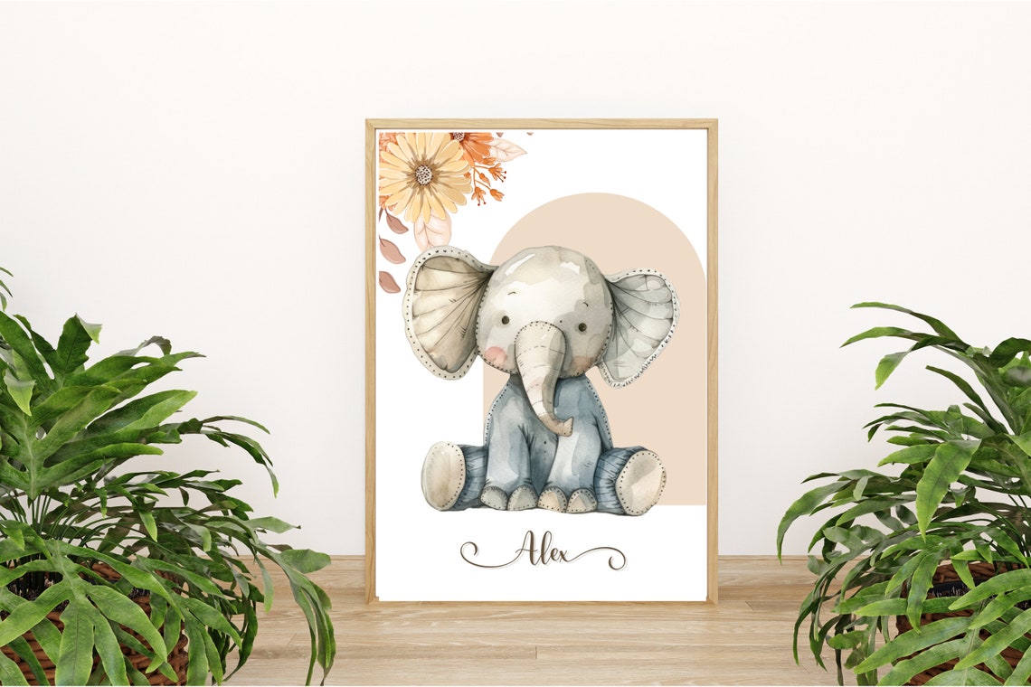 Tender Downloadable Baby Elephant Sheet, Ideal for a Newborn Gift, Baby ...