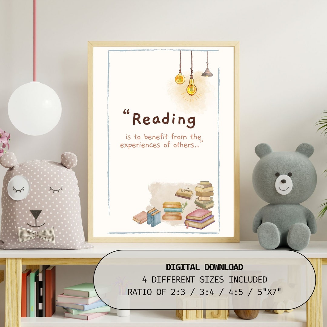 Classroom Decor Printable Wall Art for Reader Reading Quotes for ...