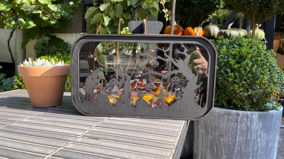 Scary Halloween Sweets Holder, Kid Creepy Candy Box, Chocolate Wooden ...