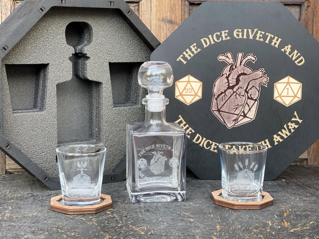 Engraved Whiskey Decanter, Dnd Whiskey Set, Personalized Whiskey ...