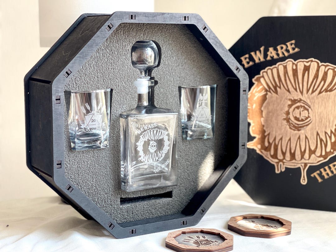 Tabletop Gaming Whiskey Set, Dungeons and Dragons Glasses, Dnd Gift ...