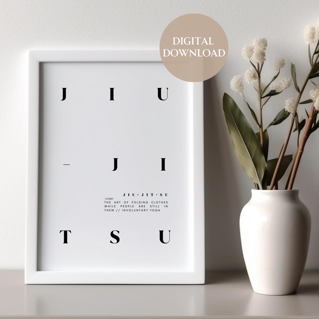 JIU JITSU | Verb | Printable Wall Art | BJJ | Martial Arts | Instant ...