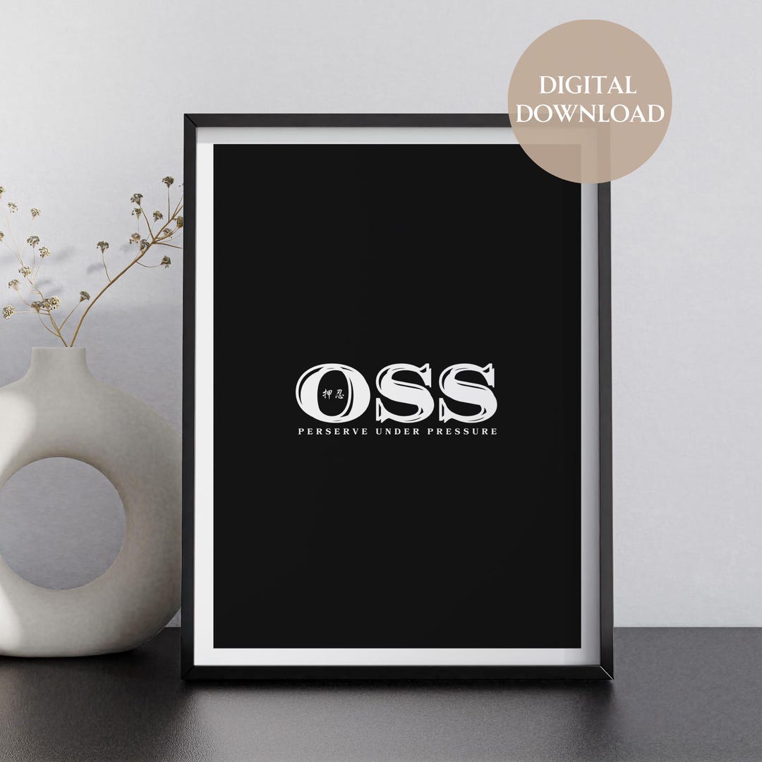 OSS POSTER | Printable Wall Art | BJJ | Martial Arts | Instant Download ...