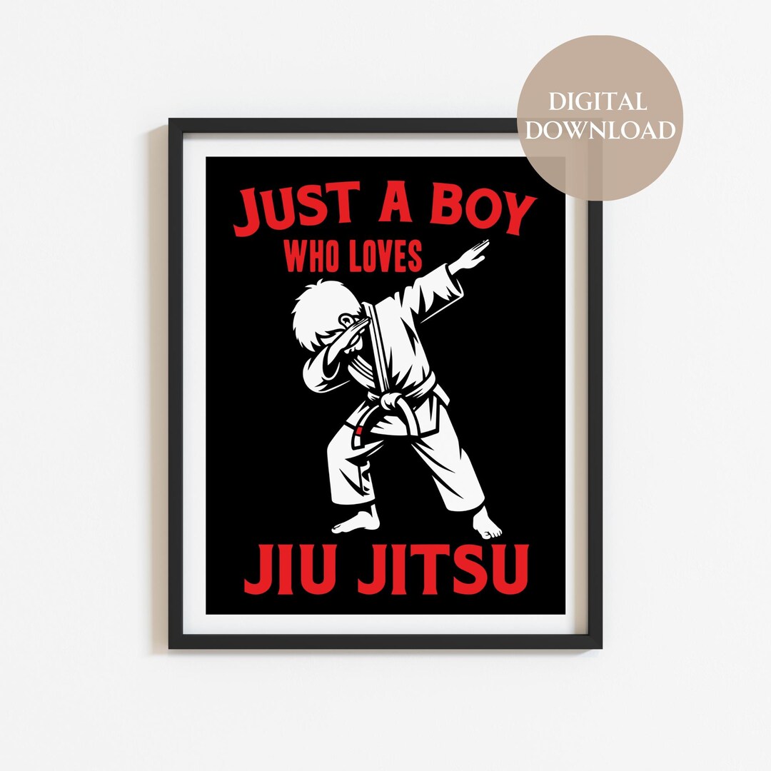 JIU JITSU Boy Poster | Printable Wall Art | BJJ | Gym Poster Art ...