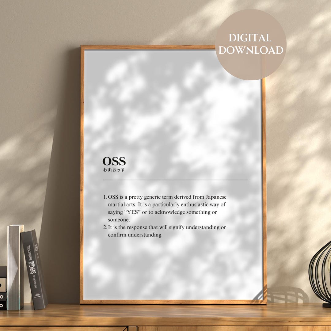 OSS DEFINITION Printable Wall Art BJJ Martial Arts Instant Download ...