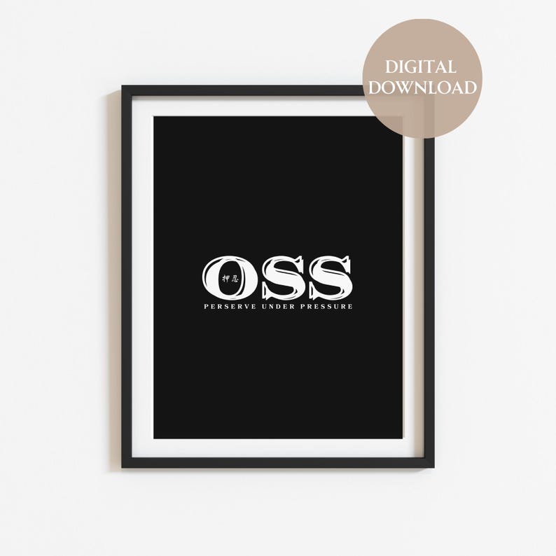 OSS POSTER | Printable Wall Art | BJJ | Martial Arts | Instant Download ...