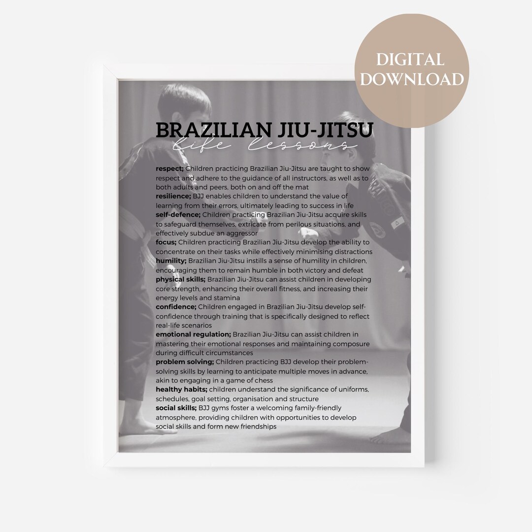 LIFE LESSONS | Jiu Jitsu | Printable Wall Art | BJJ | Martial Arts ...