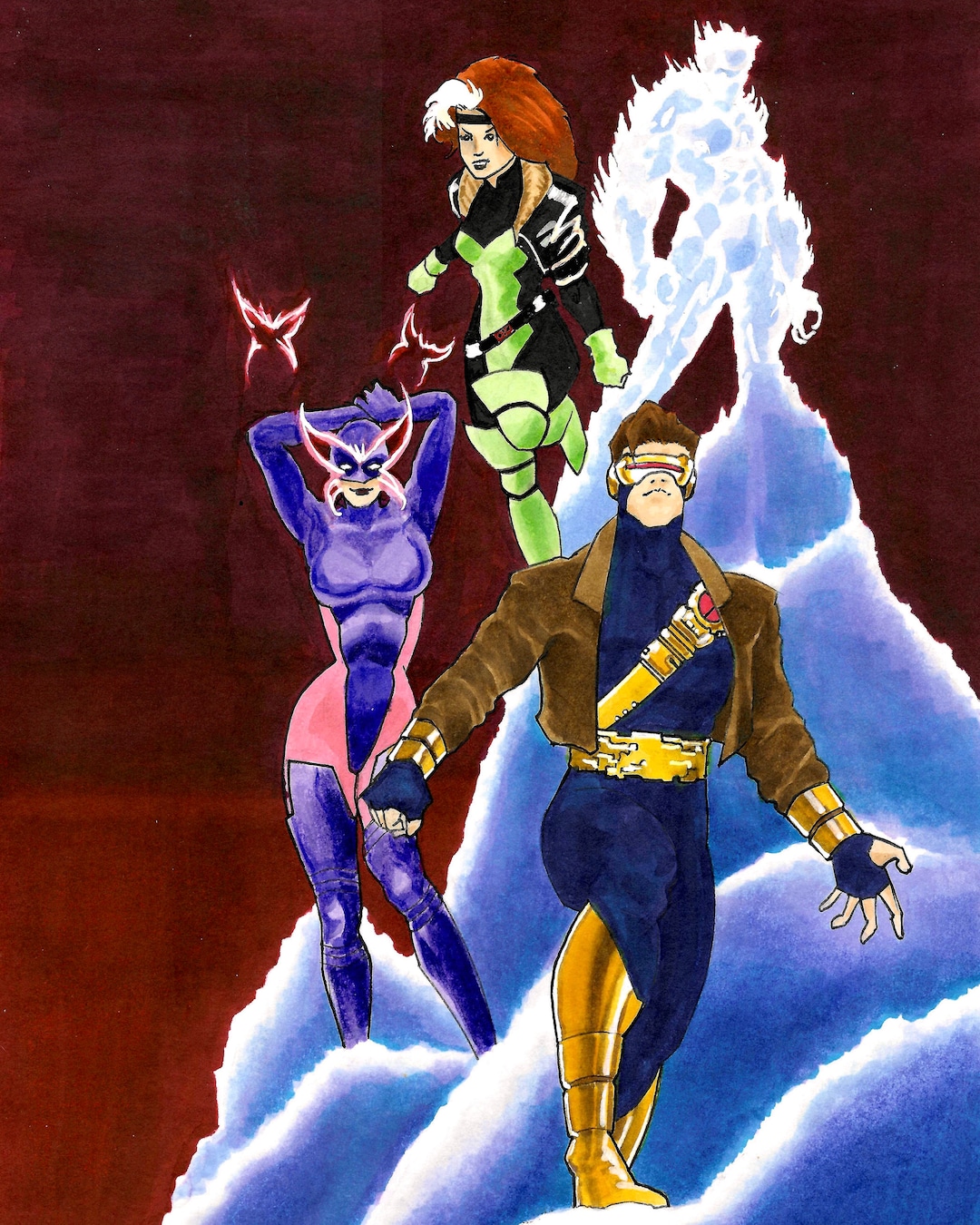 Gold Team Mutant Superhero Fan Art Traditional Marker Drawing 7x10 - Etsy