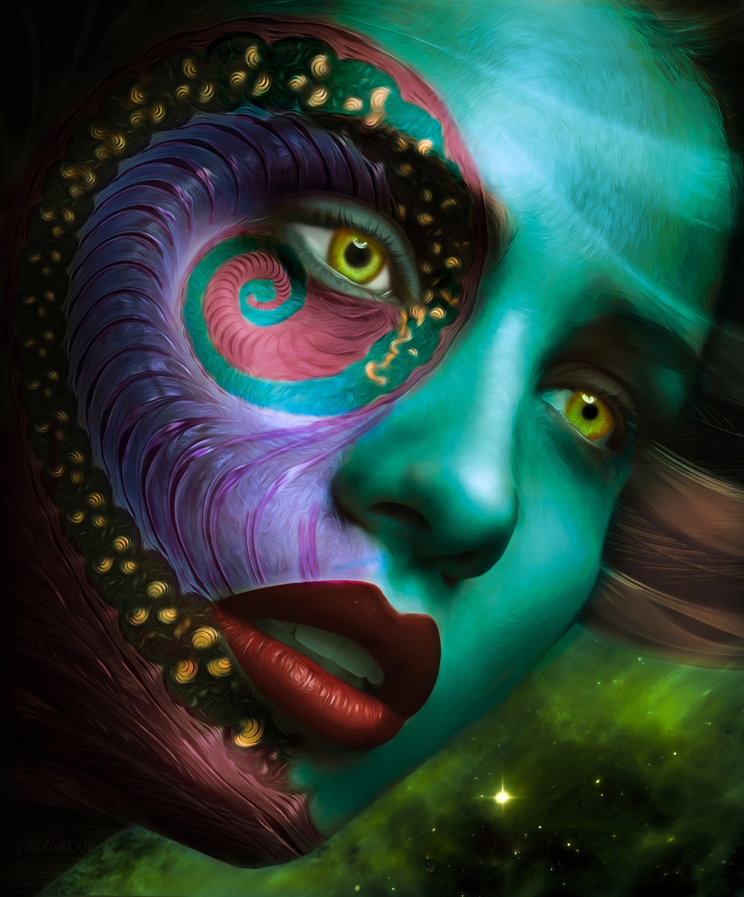 Abstract Face Fantasy Digital Art - Etsy