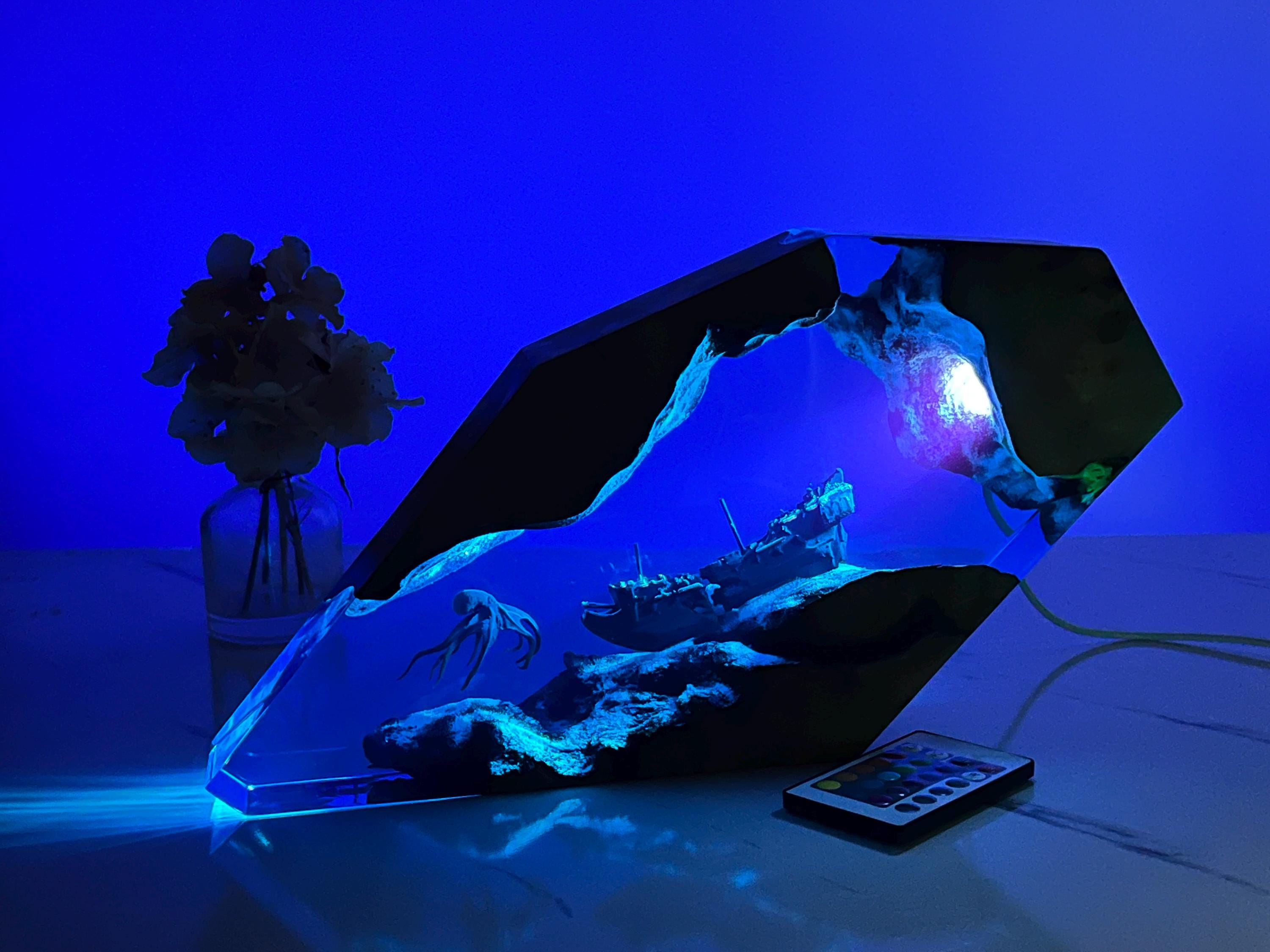 Giant Octopus and Shipwreck Night Light, Christmas Gifts, Handmade ...