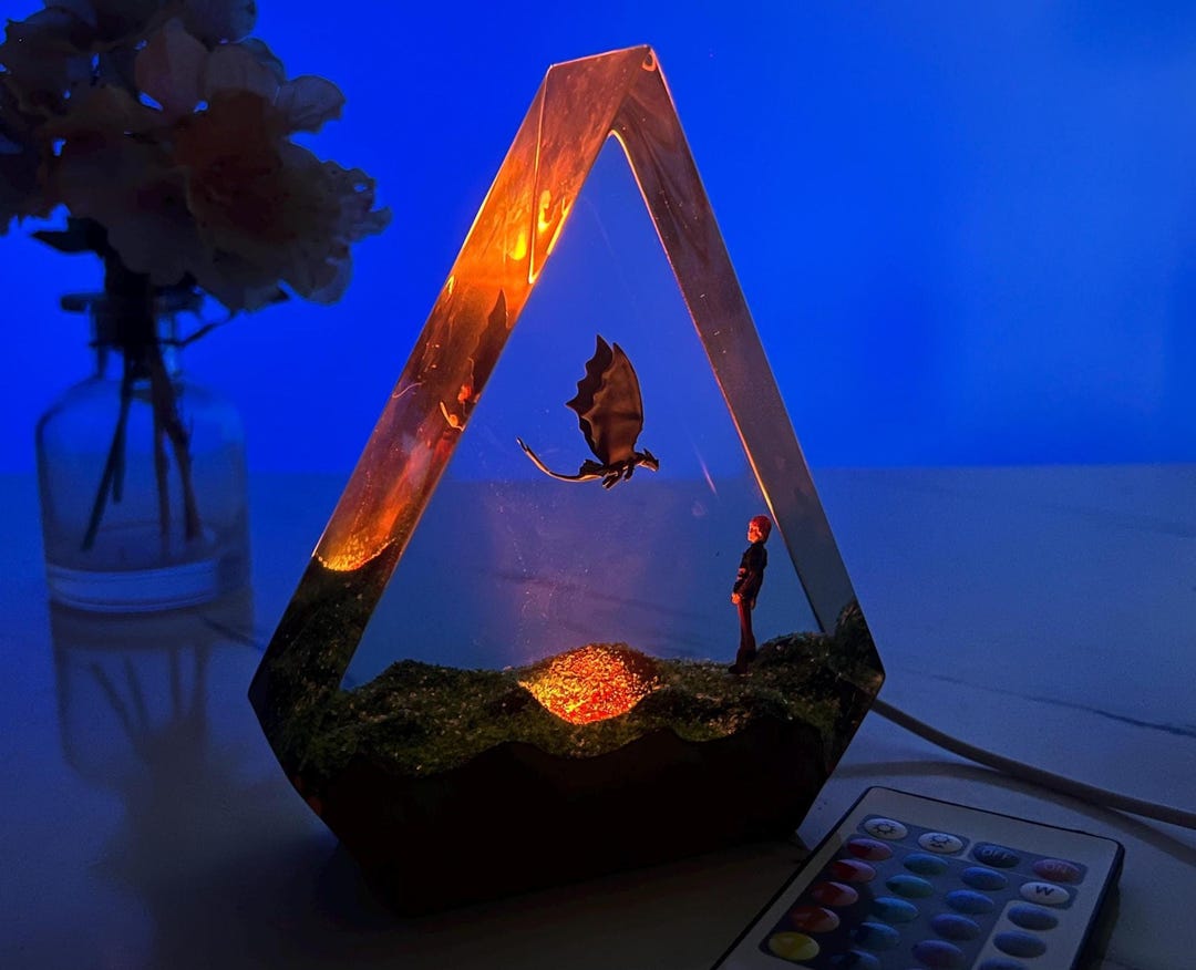 HTTYD Fantasy Dragon Resin Lamp–toothless & Light Fury, Mother's Day ...