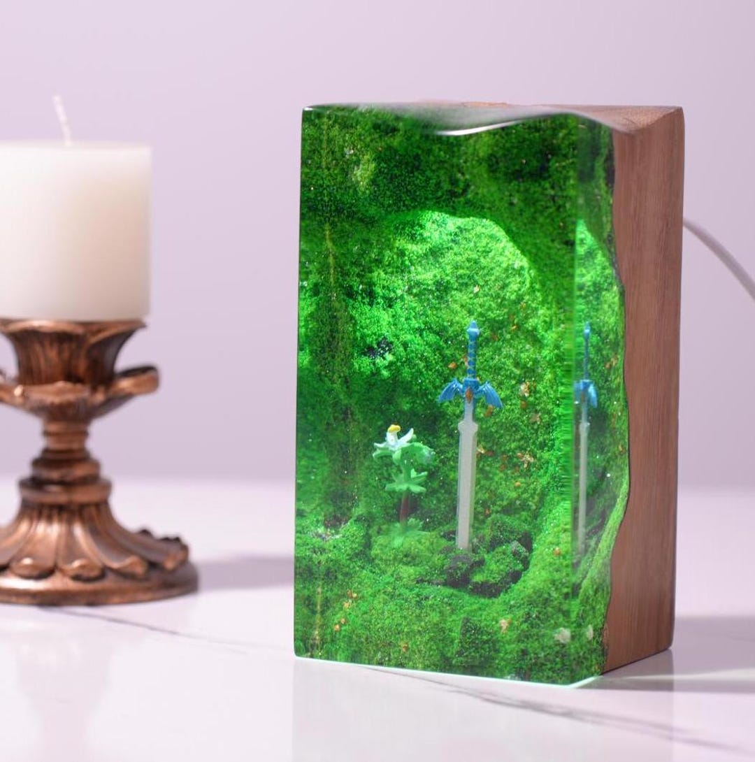 TLOZ Master Sword Night Light - Handmade Resin Wood Lamp - TOTK Game ...