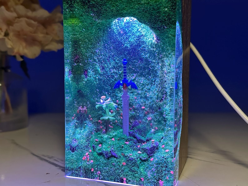 TOTK Master Sword Resin Art Lamp – Tloz Night Light Mother's Day Gift ...