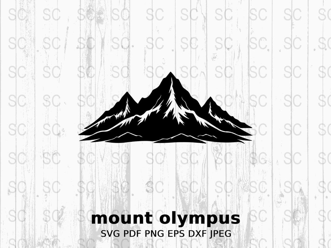 Mount Olympus Icon Silhouette SVG, Greece Mountain Clipart, Outdoor ...