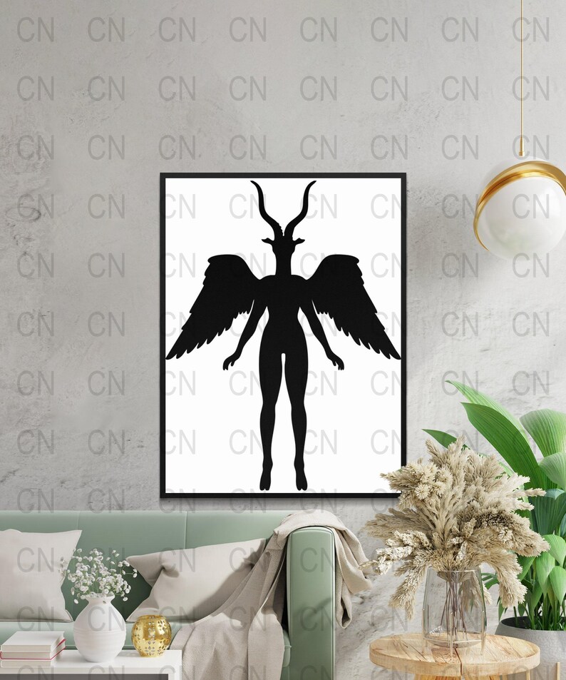 Baphomet Figure Silhouette SVG, Occult Symbol Clipart, Mystical Icon ...