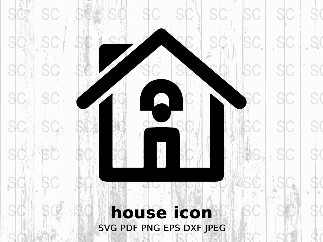 House Icon Silhouette SVG, Home Symbol Clipart, Residence Vector ...