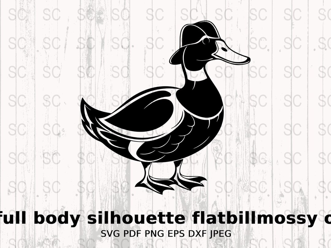Duck Full Body SVG, Waterfowl Silhouette, Farm Animal Clipart, Wildlife ...