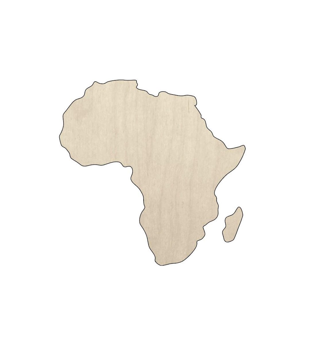Unfinished Wooden Africa Cutout, Wood Africa Map Shape for Crafts, DIY ...