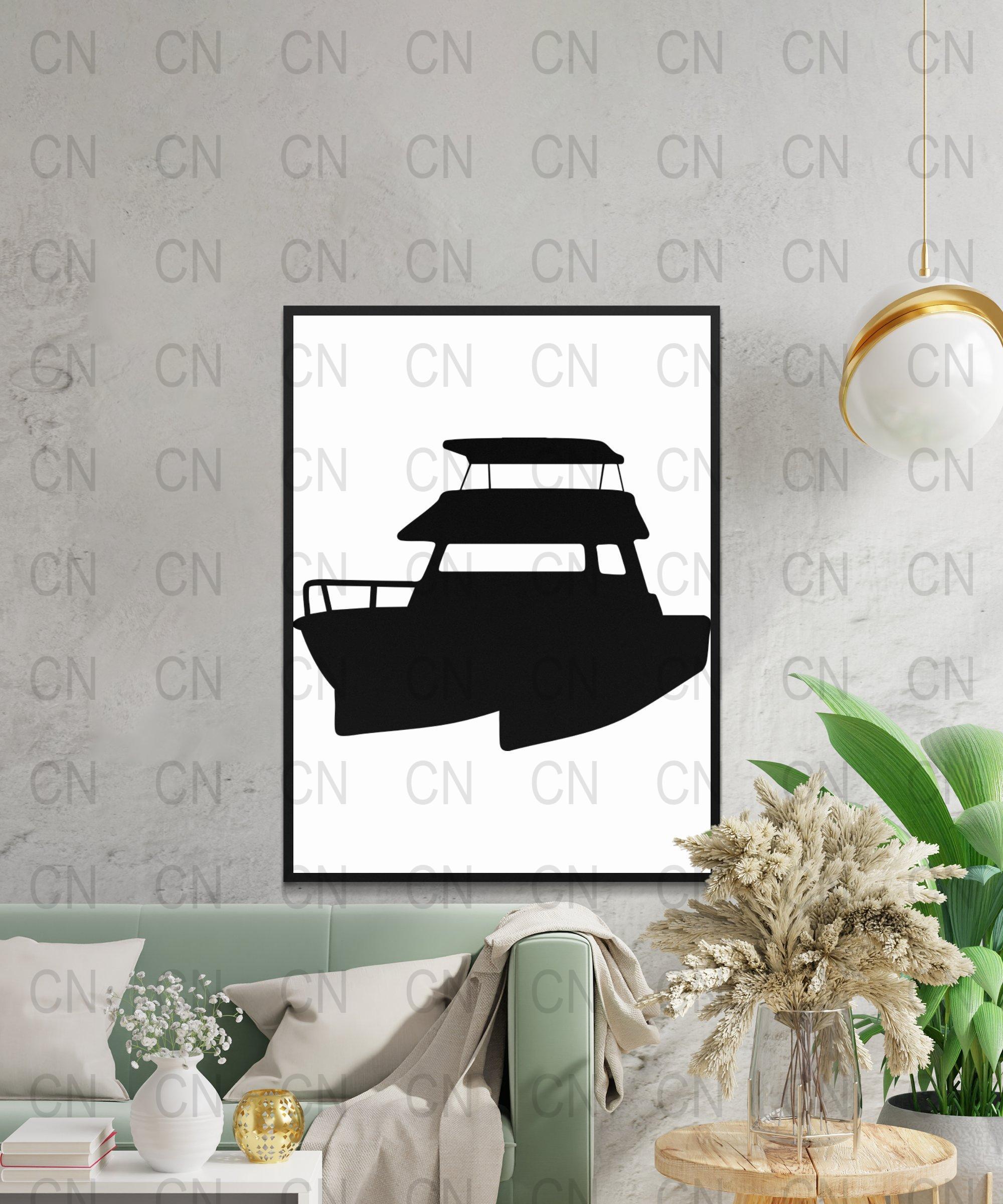 Catamaran Sailing Boat Silhouette SVG, Twin-hull Boat Clipart, Sailing ...