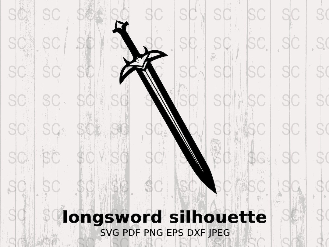 Longsword Silhouette SVG, Medieval Sword Icon Clipart, Knight Weapon ...