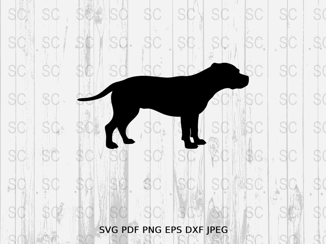 Staffordshire Bull Terrier SVG, Dog Silhouette Clipart, Pet Cut File ...