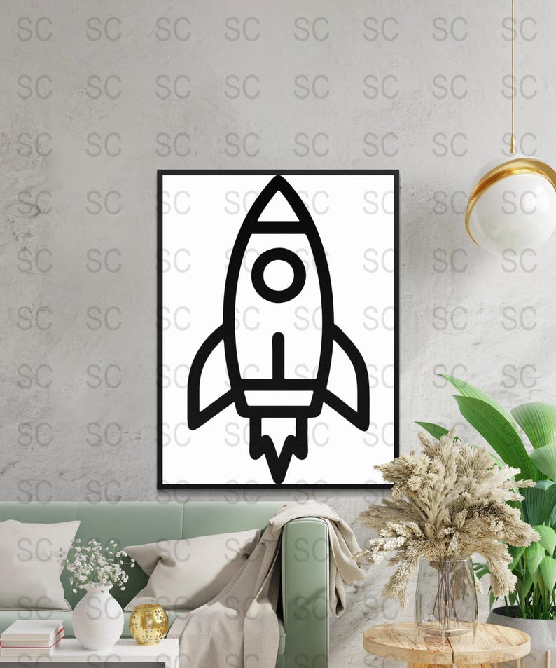 Rocket Icon SVG, Space Icon Clipart, Launch Icon Cut File, Rocketship ...
