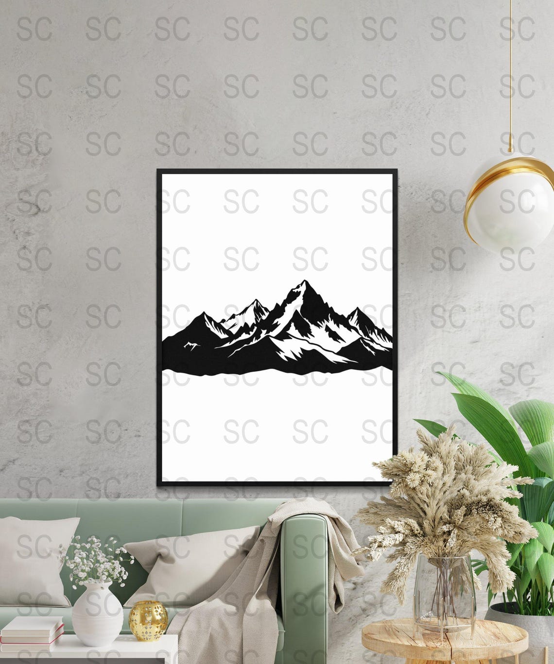 Himalayas Mountain Range Icon Silhouette SVG, Himalayan Peaks Clipart ...